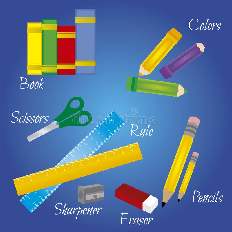 School objects stock vector. Illustration of background - 44535966