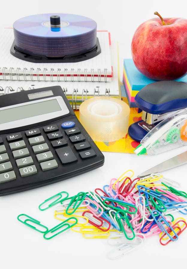 School office supplies stock photo. Image of color, scissors - 25312654