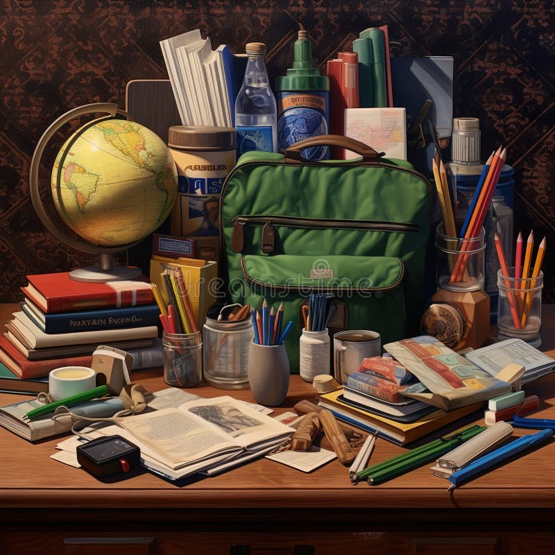 School and Office Supplies Double Border Background.education Stock ...