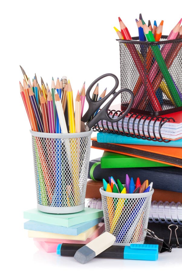 School and office supplies stock image. Image of group - 53267605