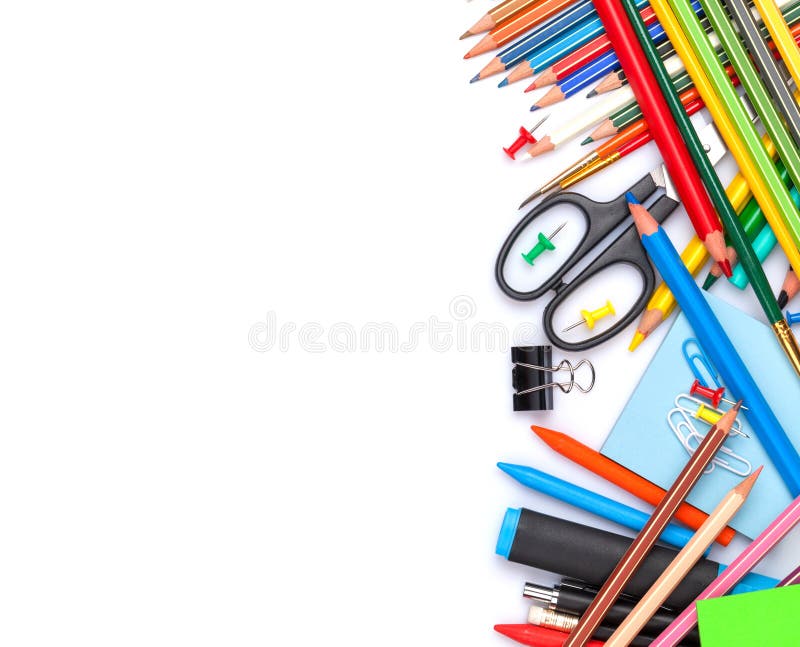 School and office supplies stock image. Image of copyspace - 57634637