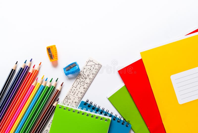 School and Office Supplies. Stock Photo - Image of educate, colored ...