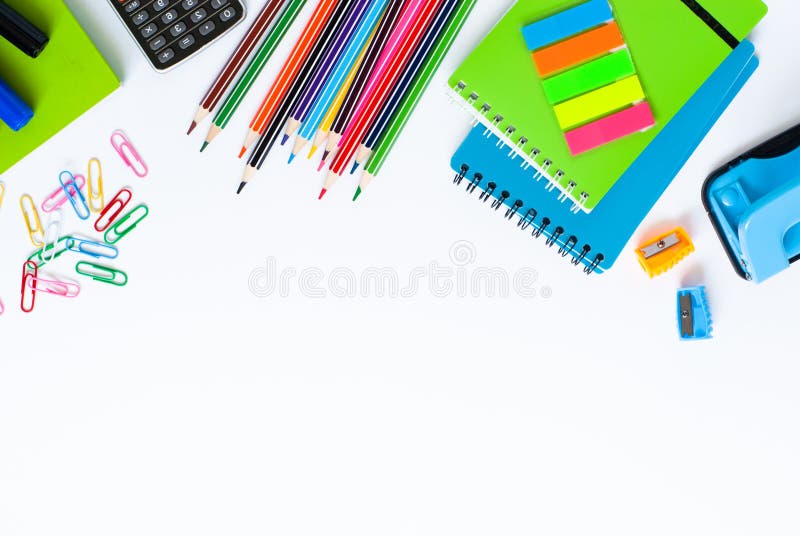School and Office Supplies. Stock Image - Image of copy, elementary ...