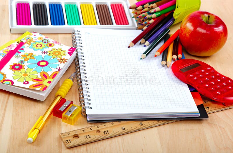 School and Office Supplies. Stock Photo - Image of sticky, book: 34238388