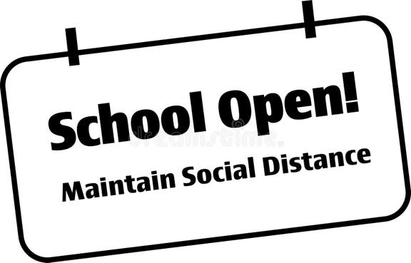 Schools Open Black and White Sign Signaling Reopening of Businesses ...