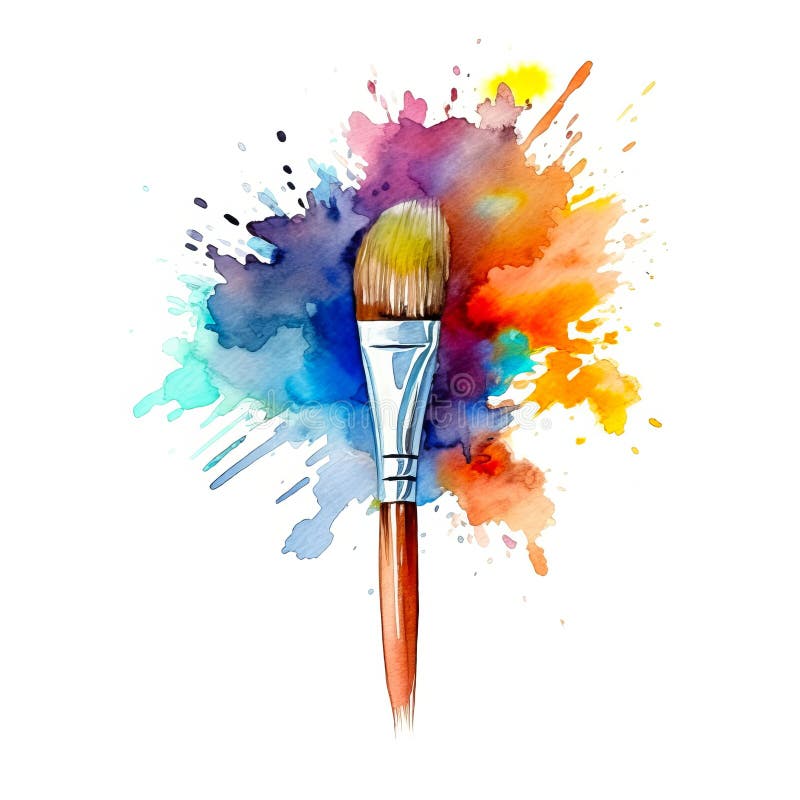 School Paintbrush Education Tool Square Illustration. Stock ...