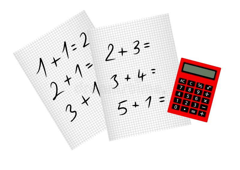 School Paper with Calculator Stock Vector - Illustration of math ...