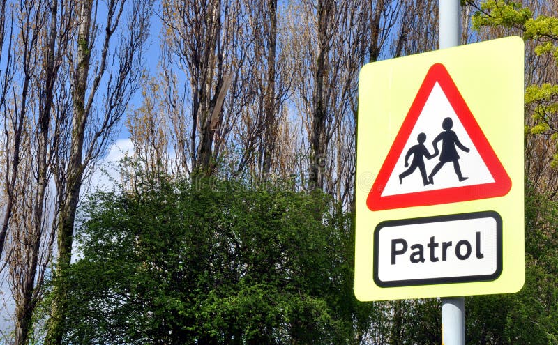 School Patrol Crossing Sign Stock Photo - Image of attention, crossing ...