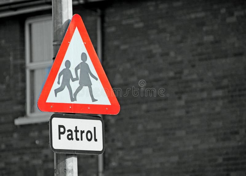 Crossing Patrol Sign stock image. Image of school, children - 645773