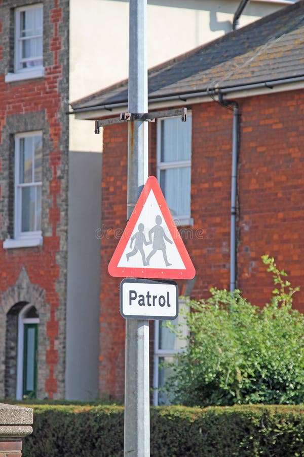 Crossing Patrol Sign stock image. Image of school, children - 645773