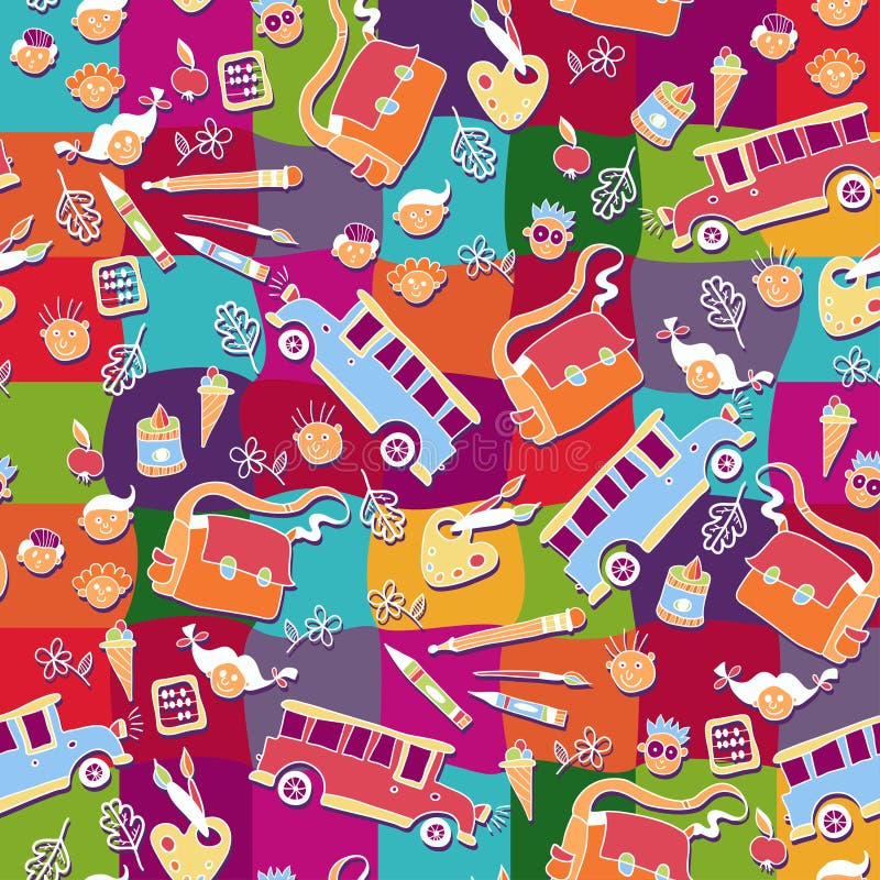 School pattern background stock vector. Illustration of decorative ...