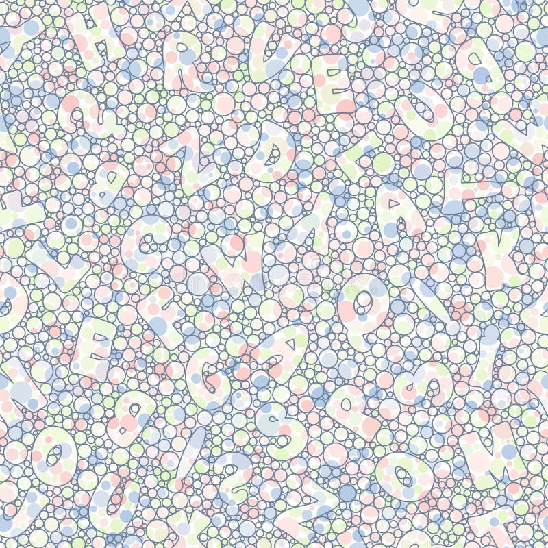 School Pattern. Seamless Pattern with Letters and Circles. Stock Vector ...