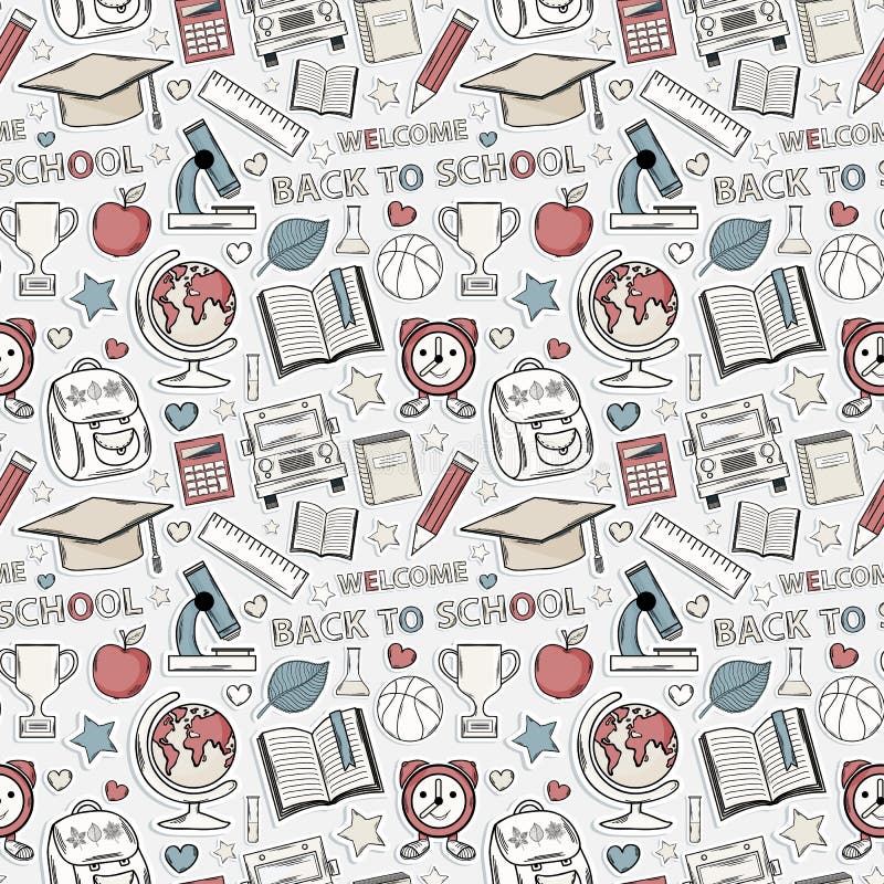 School pattern seamless stock vector. Illustration of book - 84184917