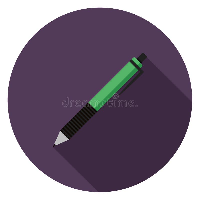 School Pen Icon in Flat Design. Stock Illustration - Illustration of ...
