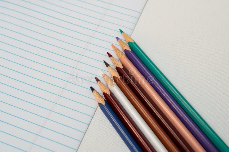 School Pencils with Office Paper Education Supplies Stock Image - Image ...