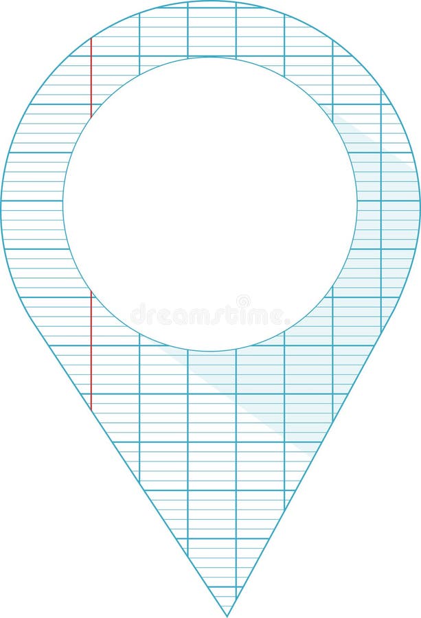 School Pin in Notebook Sheet Stock Vector - Illustration of symbol ...
