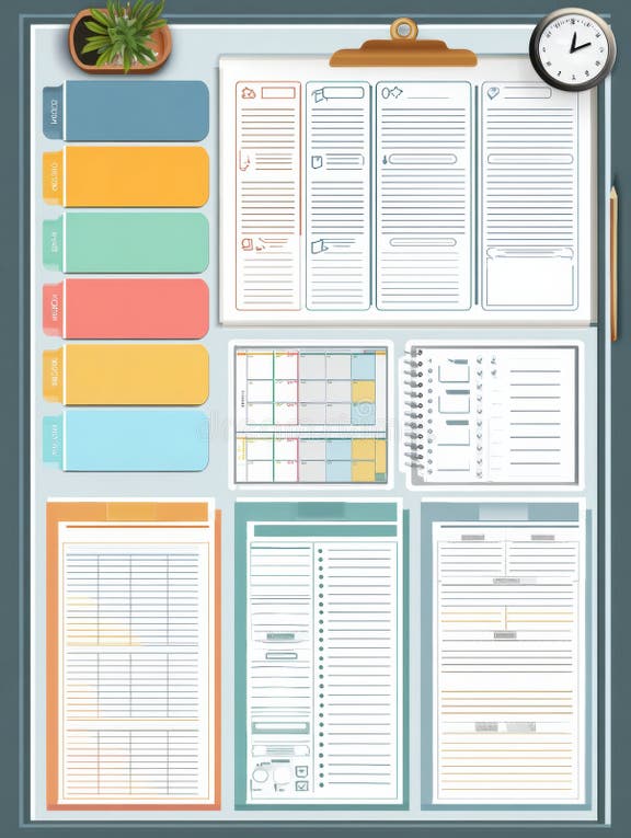 Daily School Planner Layout Infographic Featuring Clean and Editable Sections for Organizing ...