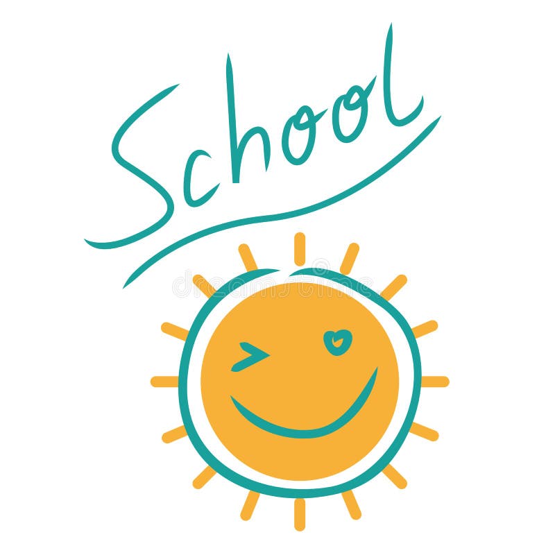 School-print with sun stock vector. Illustration of study - 44191374