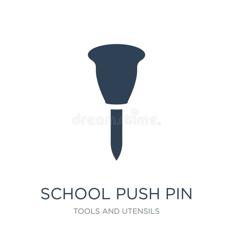 School Push Pin Icon in Trendy Design Style. School Push Pin Icon ...
