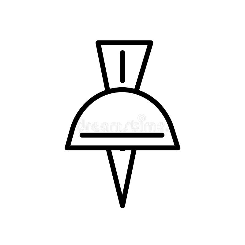 School Push Pin Icon Vector Isolated on White Background, School Push ...