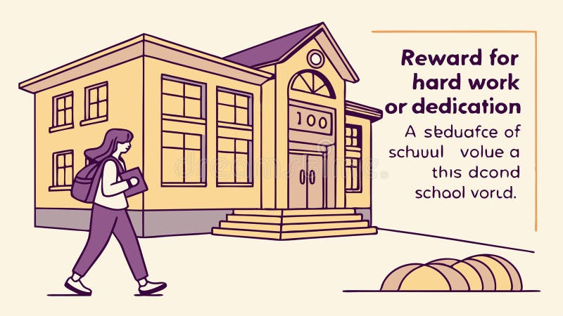 School with Reward for Hard Work Sign, Celebrating Student Dedication ...