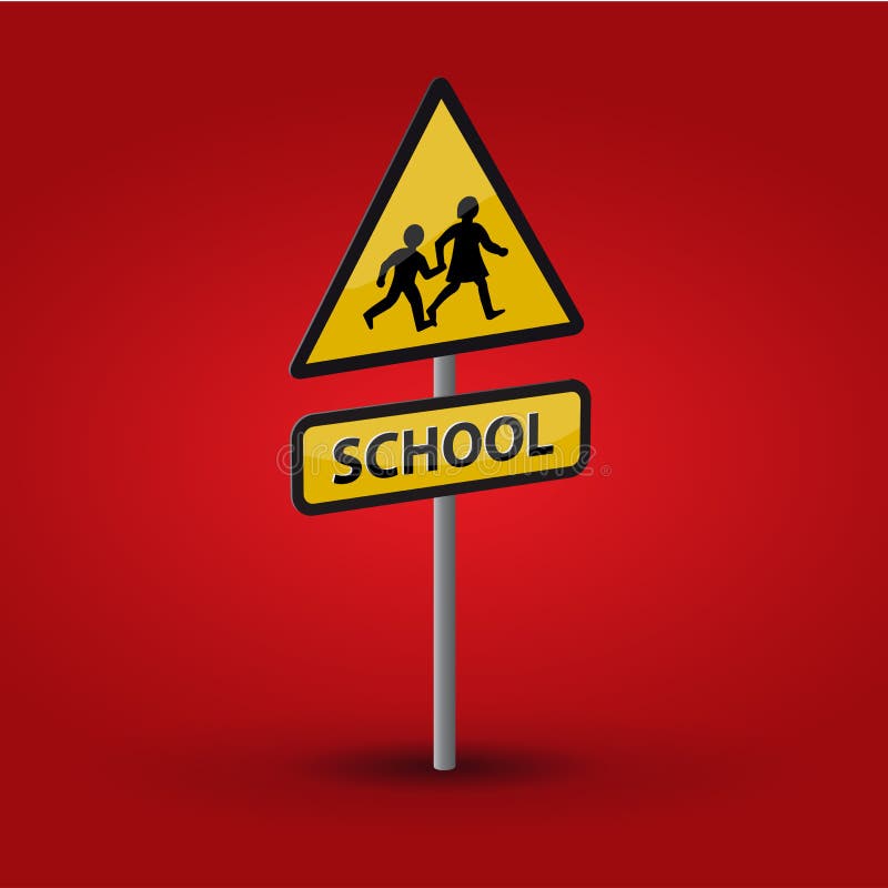 School road sign stock vector. Illustration of child - 23744725