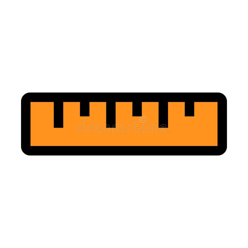 Ruler Icon Line Isolated on White Background. Black Flat Thin Icon on ...