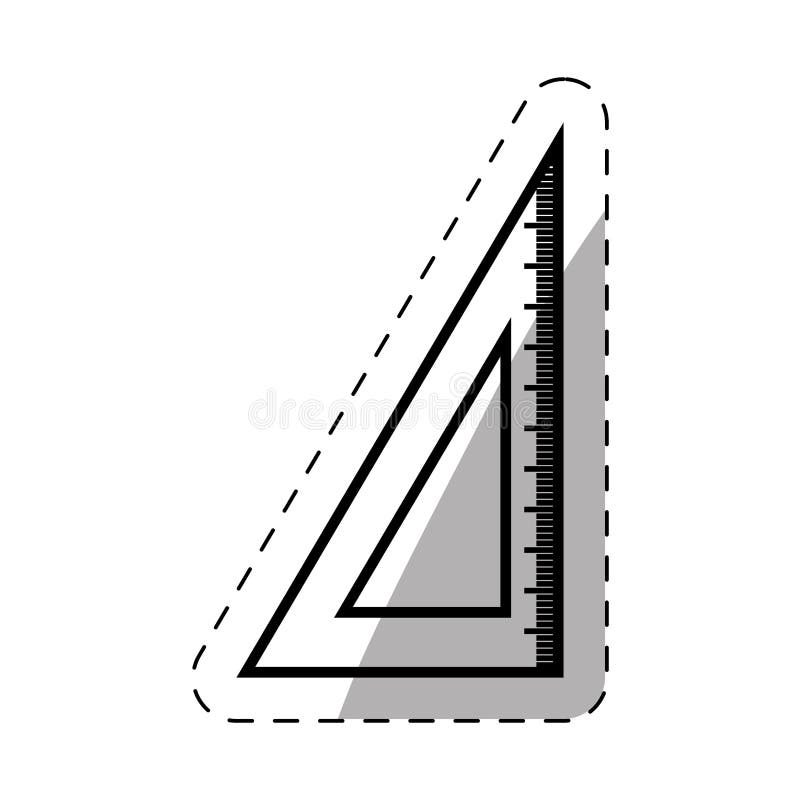 School Ruler Triangle Thin Line Stock Illustration - Illustration of ...