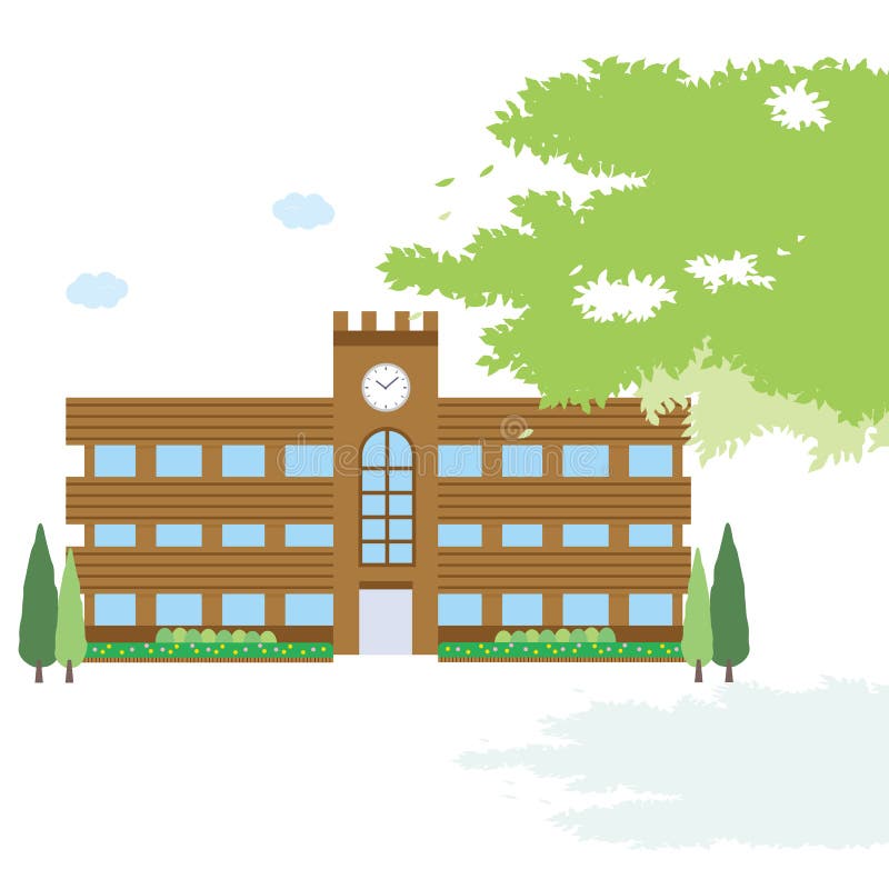 School stock vector. Illustration of tree, high, school - 65329852