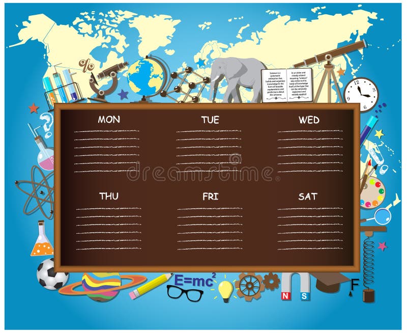 School Schedule Template. Timetable for Pupils with Cute Animals ...