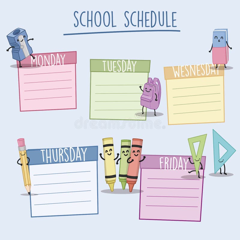 School Schedule Illustration Stock Vector - Illustration of summer ...