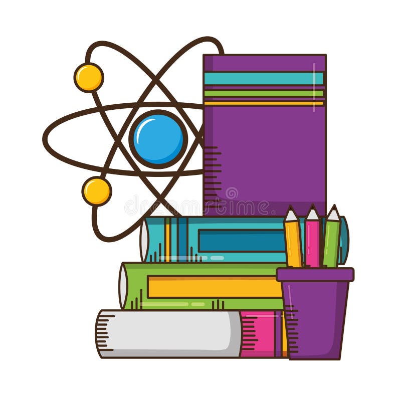 School Science Books Molecule Stock Vector - Illustration of icon, hand ...