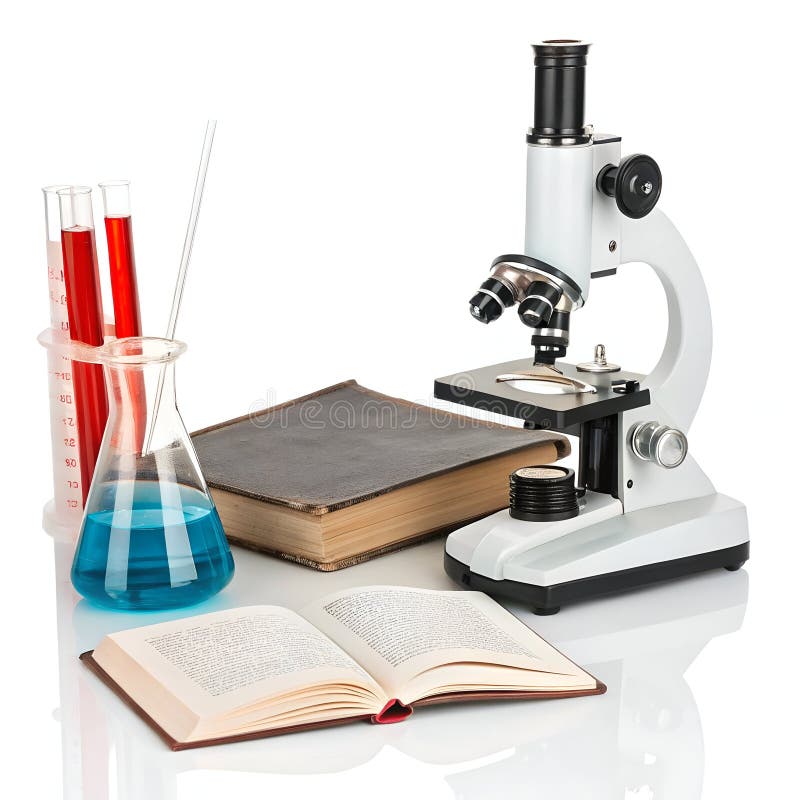 School Science and Education Concept Isolated on White Background ...