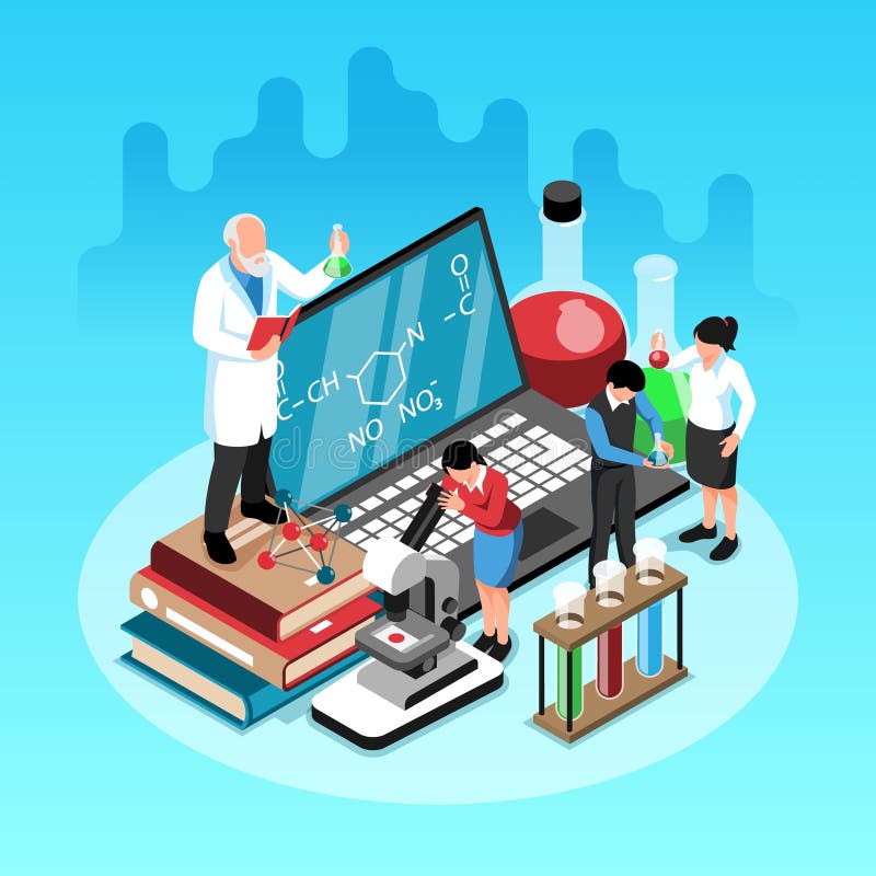 School Science Lab Isometric Illustration Stock Vector - Illustration ...