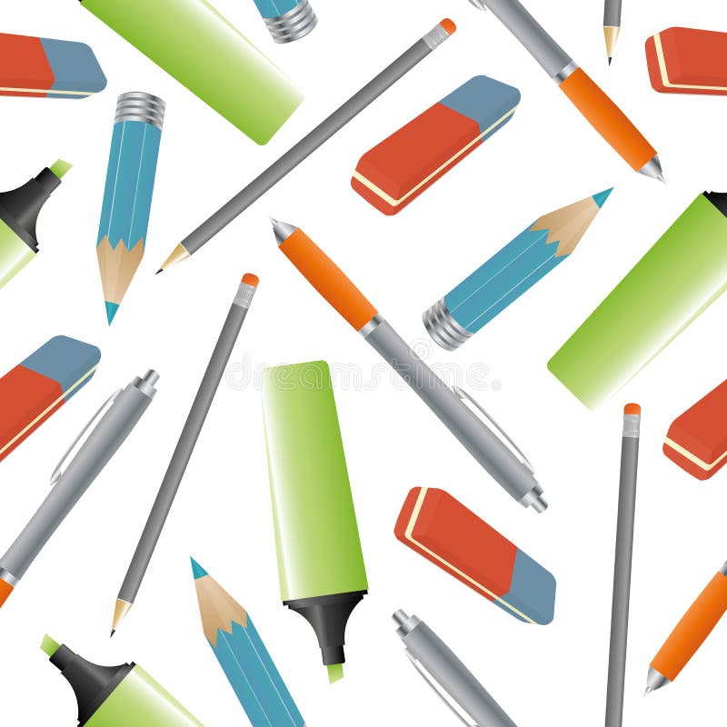 School seamless pattern stock vector. Illustration of object - 29679615