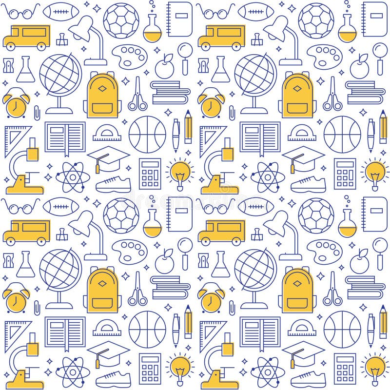 School seamless pattern stock vector. Illustration of texture - 285557083