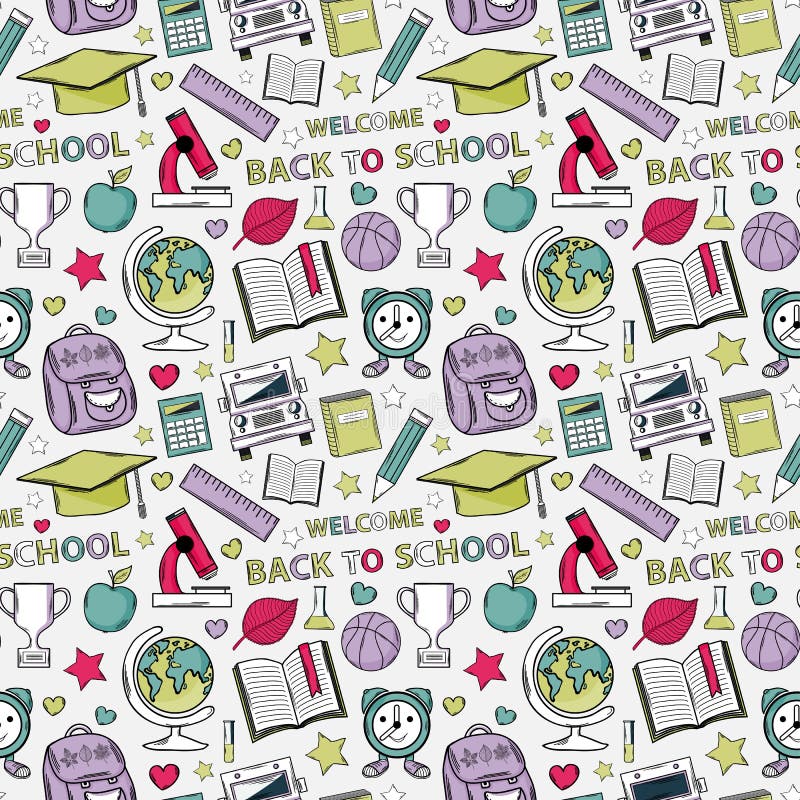 School seamless pattern stock vector. Illustration of education - 66684208