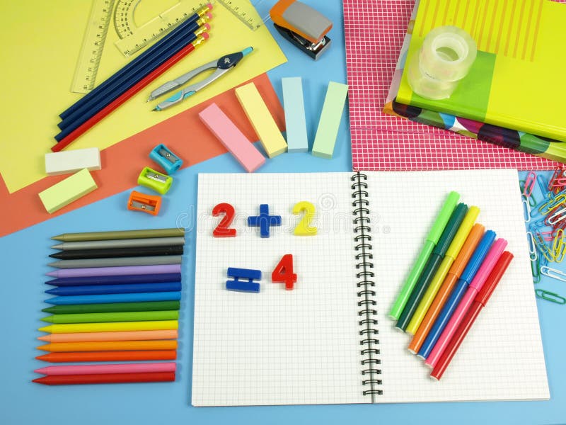 School set stock photo. Image of children, document, accessories - 26326686