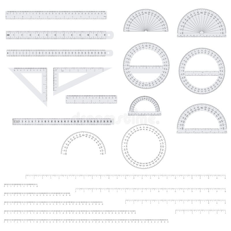 Set of Paper Rulers and a Measure Scale Overlays Stock Vector ...
