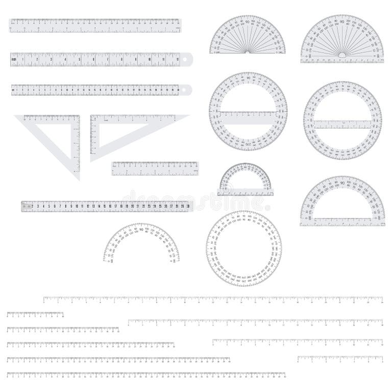Set of Paper Rulers and a Measure Scale Overlays Stock Vector ...