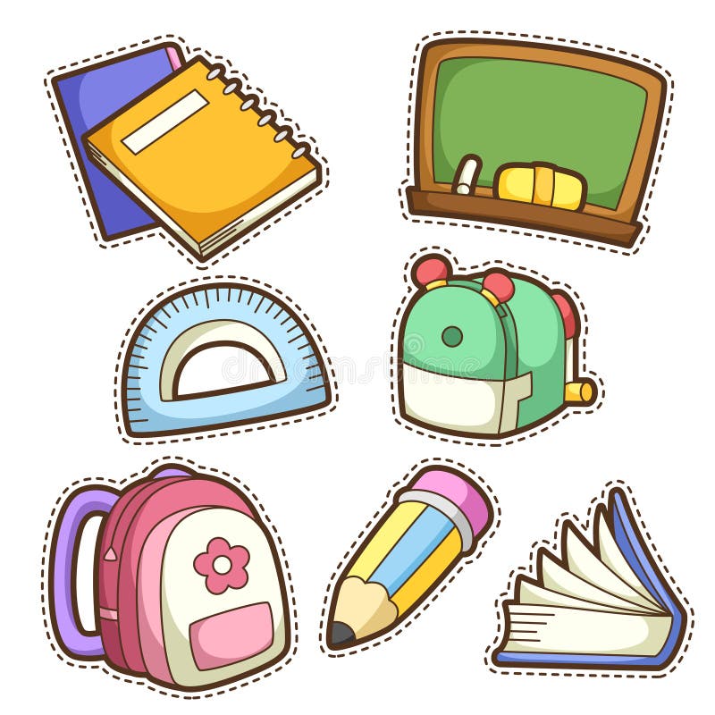 School Set. Set of Different School Items Stock Vector - Illustration ...