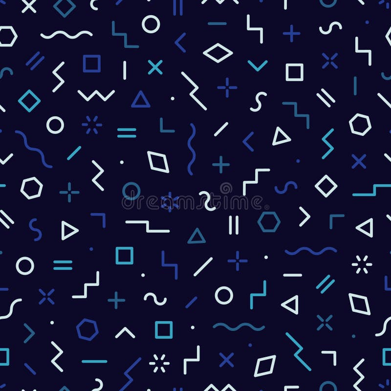 School Shapes Seamless Pattern. Repeated Abstract Geometric Background ...