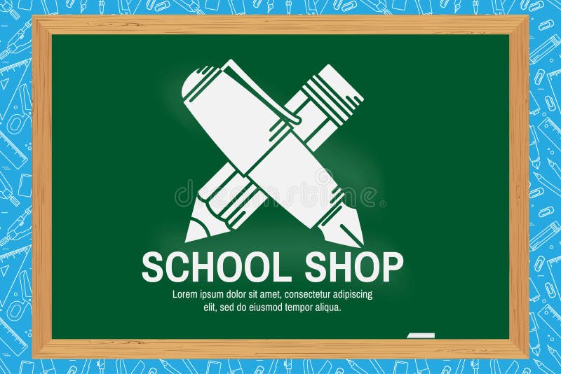 School shop design. stock illustration. Illustration of graphic - 75174763