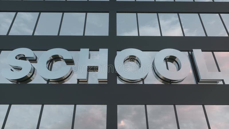 A Modern School Building Featuring Solar Panels on Its Roof ...