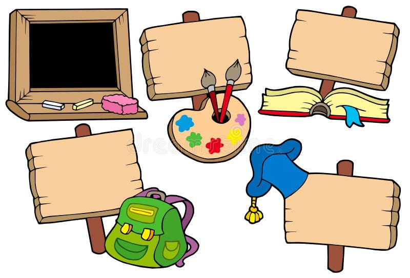 School signs collection stock vector. Illustration of artwork - 10255726