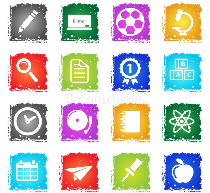 School simply icons stock vector. Illustration of plane - 88123000