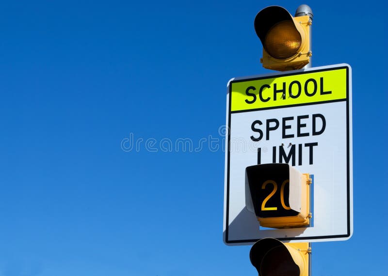 School Slow Sign with Copy Space Stock Image - Image of safety, copy ...