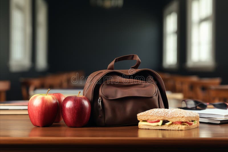 School Snack on Classroom Background with Text Area. Perfect for ...