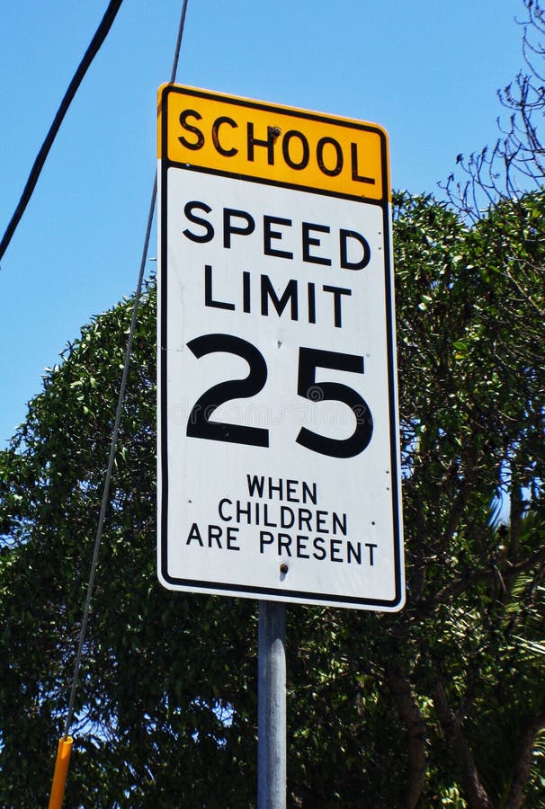 School Speed Limit Sign stock photo. Image of school - 16060106
