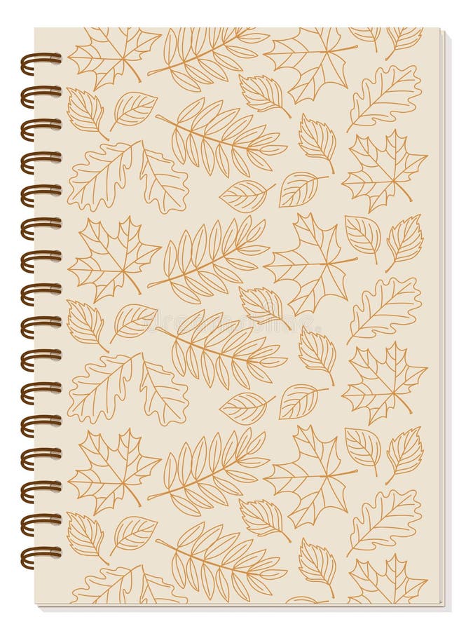 A5 School Spiral Notebook Cover with Black Tree and Red Leaves Stock ...